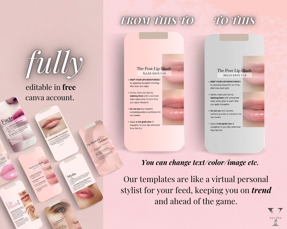 PMU Lip Blush Instagram Template Semi Permanent Makeup Lip - Etsy