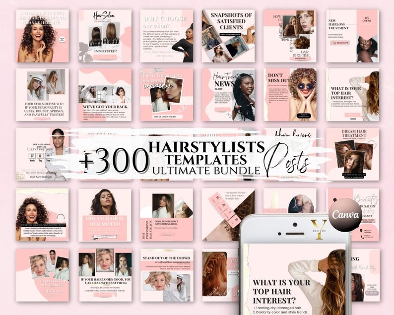 Hairstylist Template Haircare Instagram Hair Salon Hairdresser - Etsy