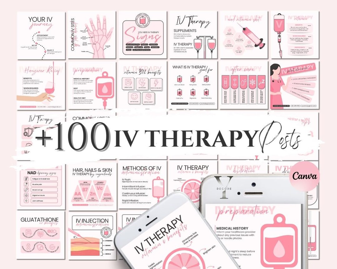 IV Therapy Template Instagram IV Hydration Social Media Template Iv ...