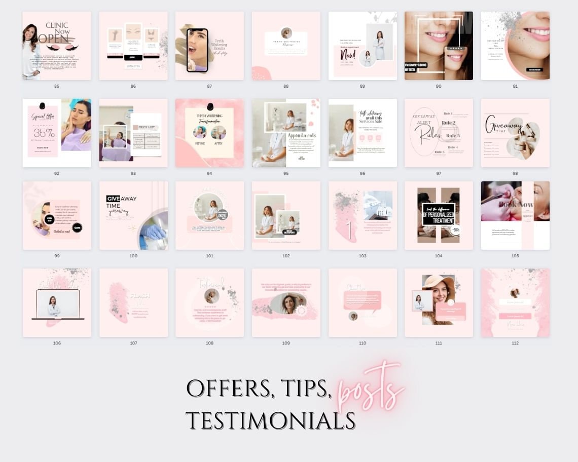 Teeth Whitening Instagram Post Templates Dentist Social Media - Etsy UK