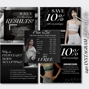 Body Sculpting Instagram Post Templates Body Contouring Flyer Medspa ...