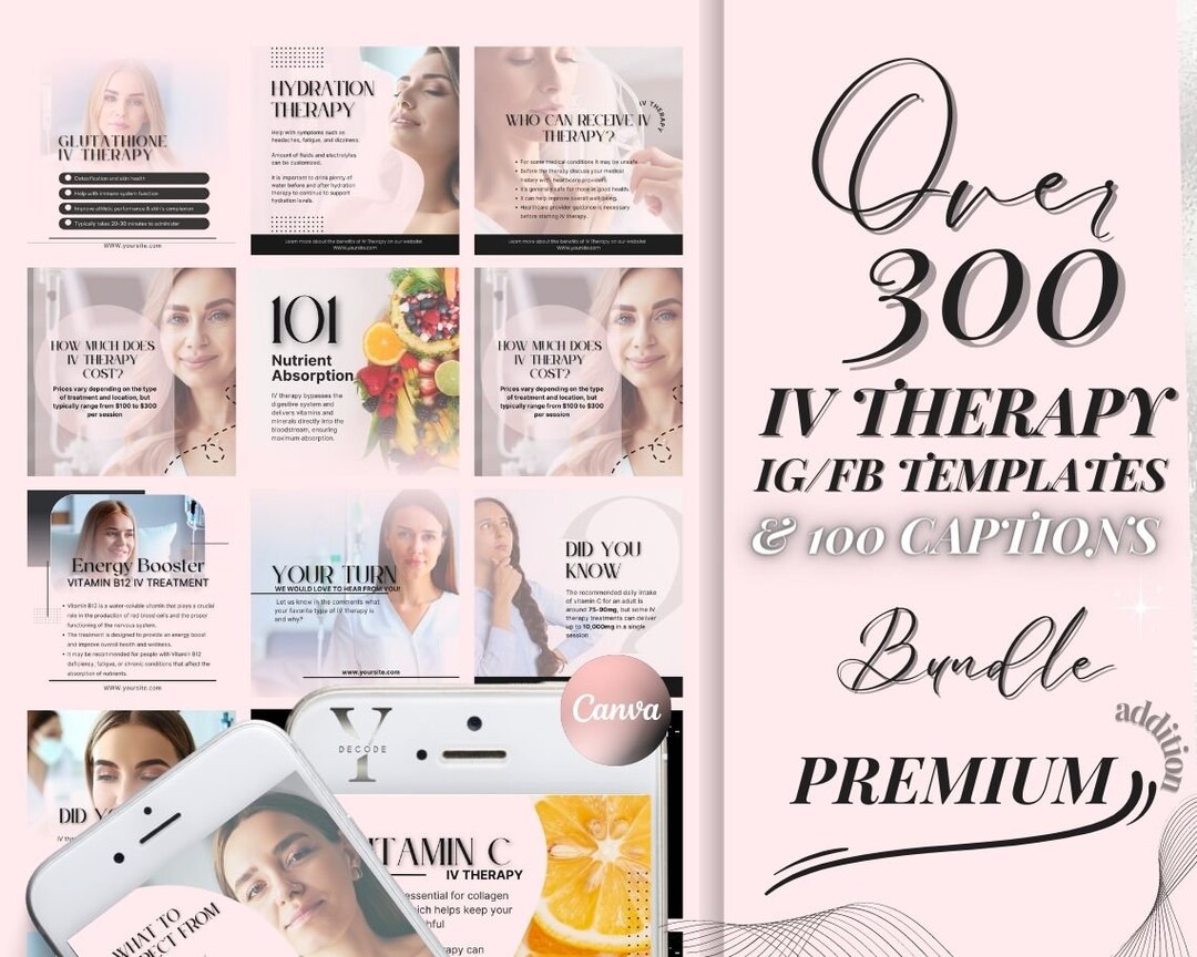 IV Therapy Template IV Drip Instagram IV Hydration Social Media ...
