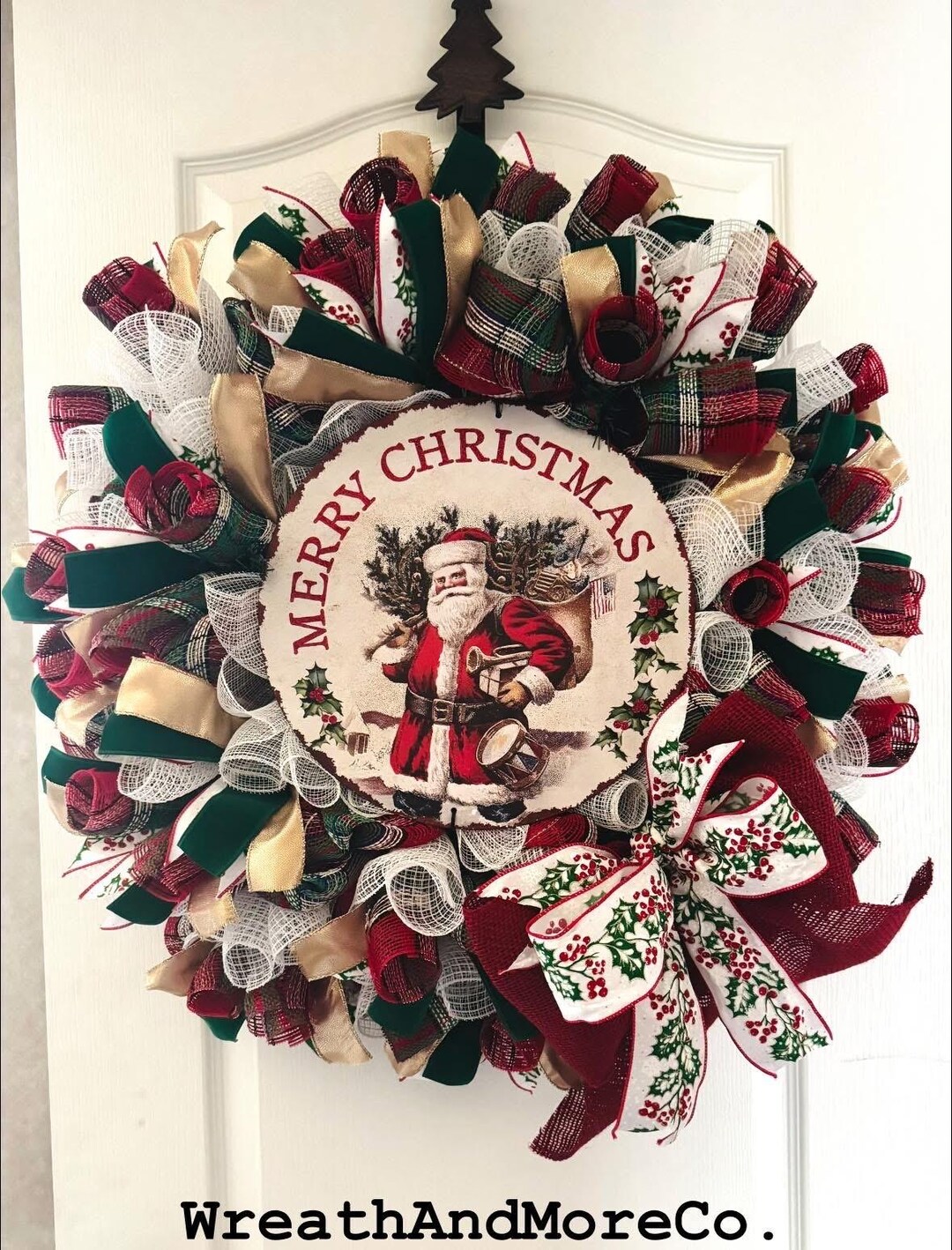 Old Time Traditional Santa Clause Wreath Christmas/holiday Decoration ...