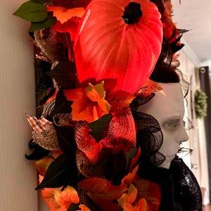 Halloween Horror Boogeyman LED Light up Fall Pumpkin Wreath Halloween ...