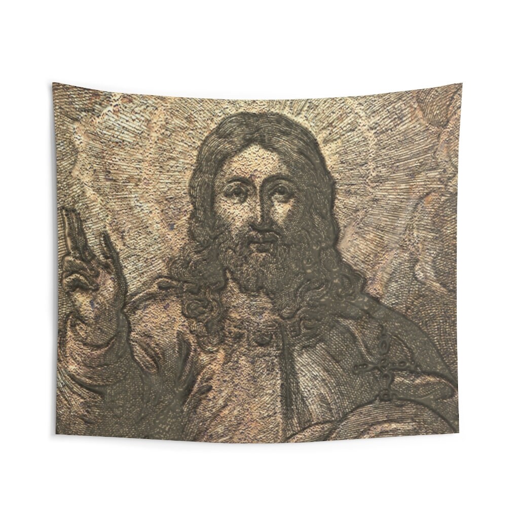 Jesus Tapestry, Saint Tapestry, Christian Wall Art, Gift for Prayer ...