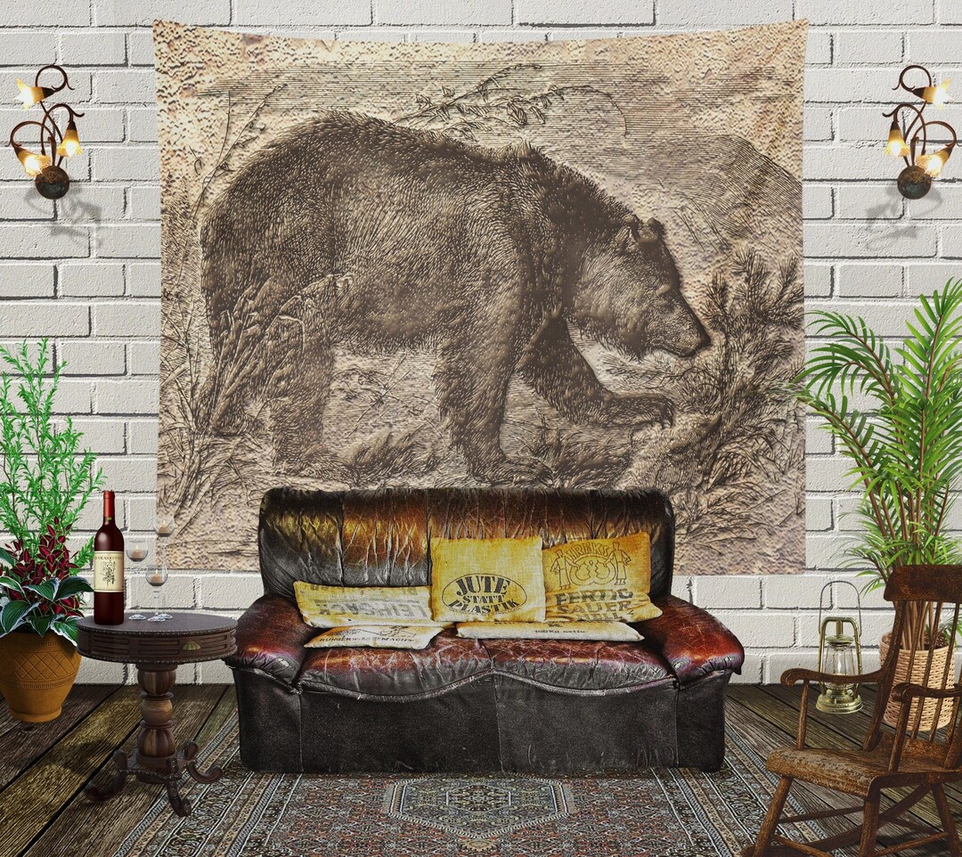 Bear Tapestry, Cottagecore Tapestry, Aesthetic Tapestry, Realistic ...