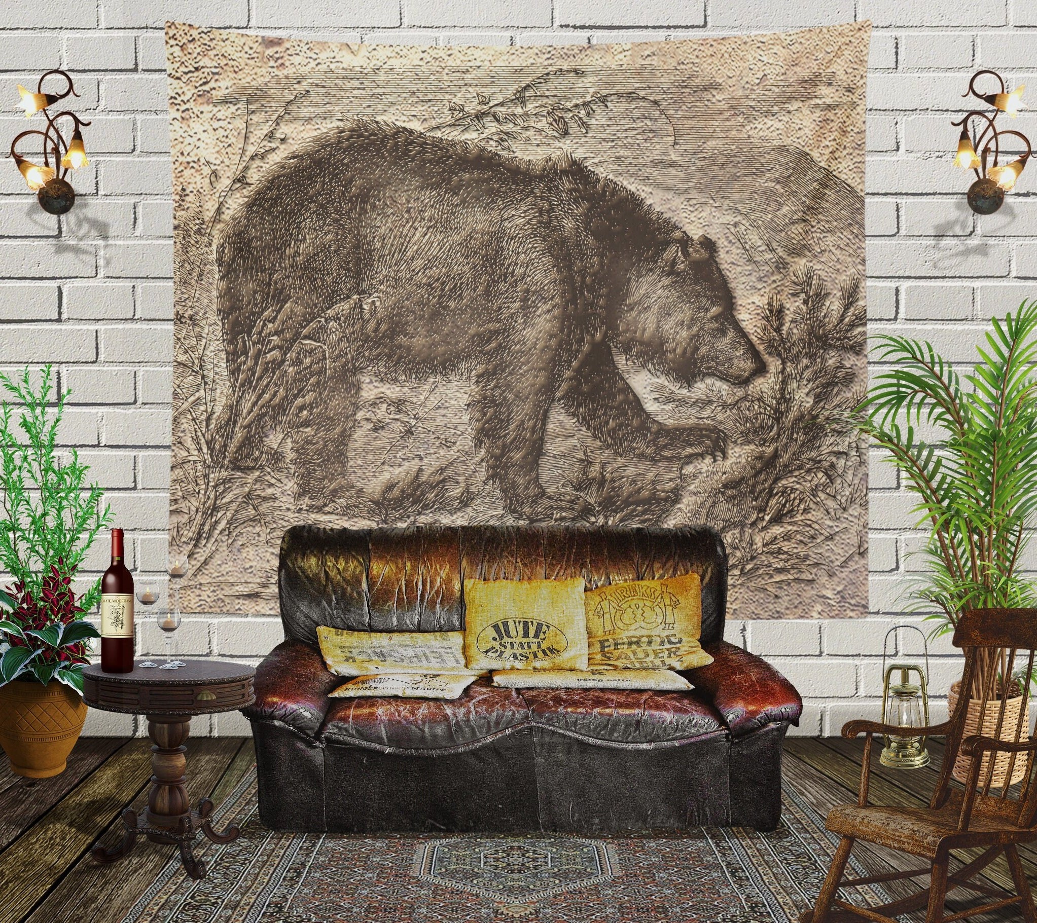 Bear Tapestry Cottagecore Tapestry Aesthetic Tapestry - Etsy