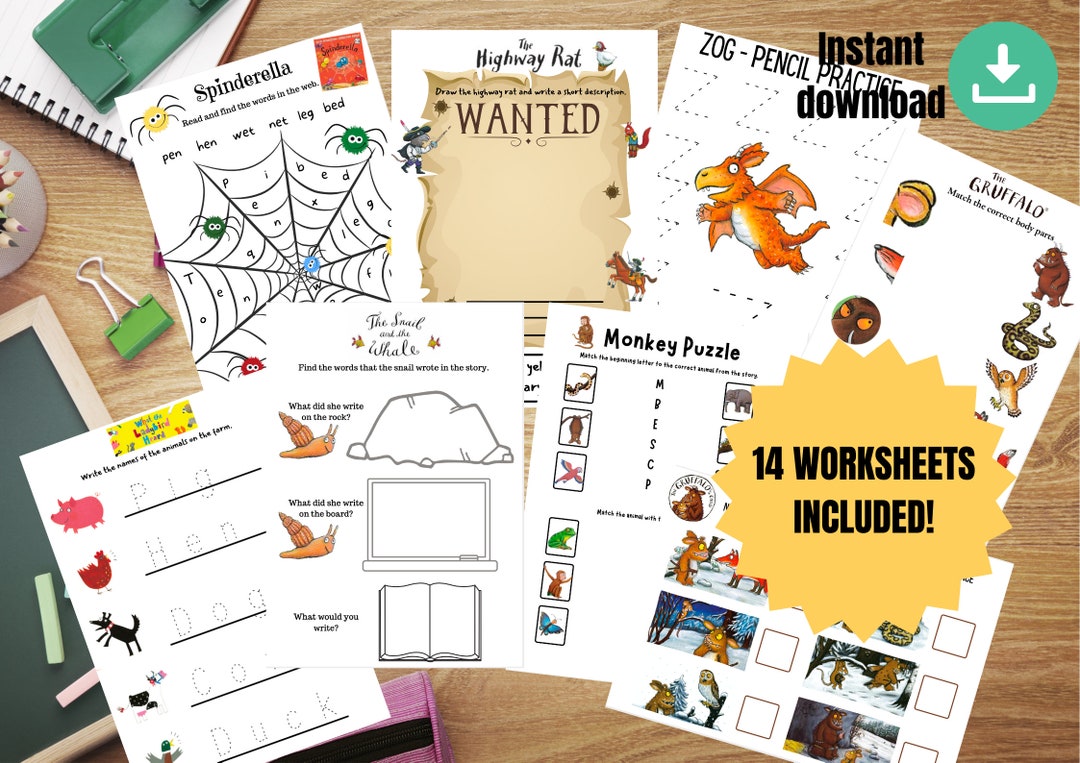 Julia Donaldson Activity Worksheet Bundle - Etsy