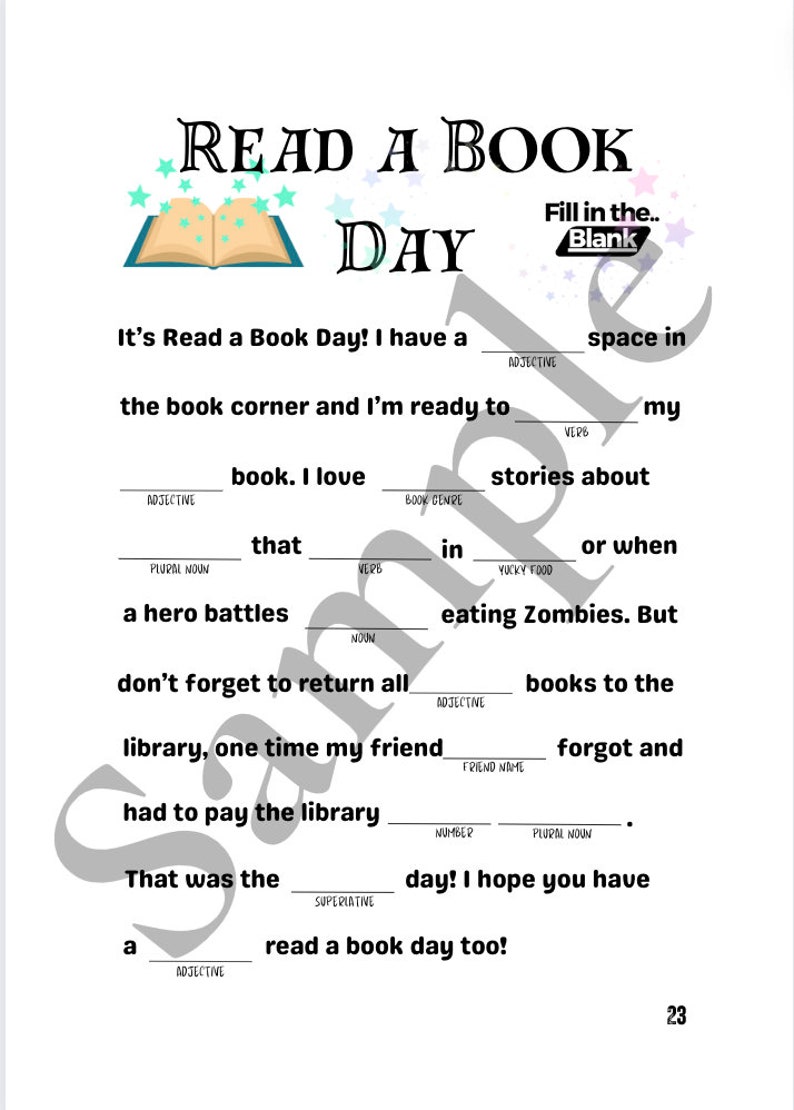 Fill in the BLANK Activity Book "mad Libs" Style - Etsy