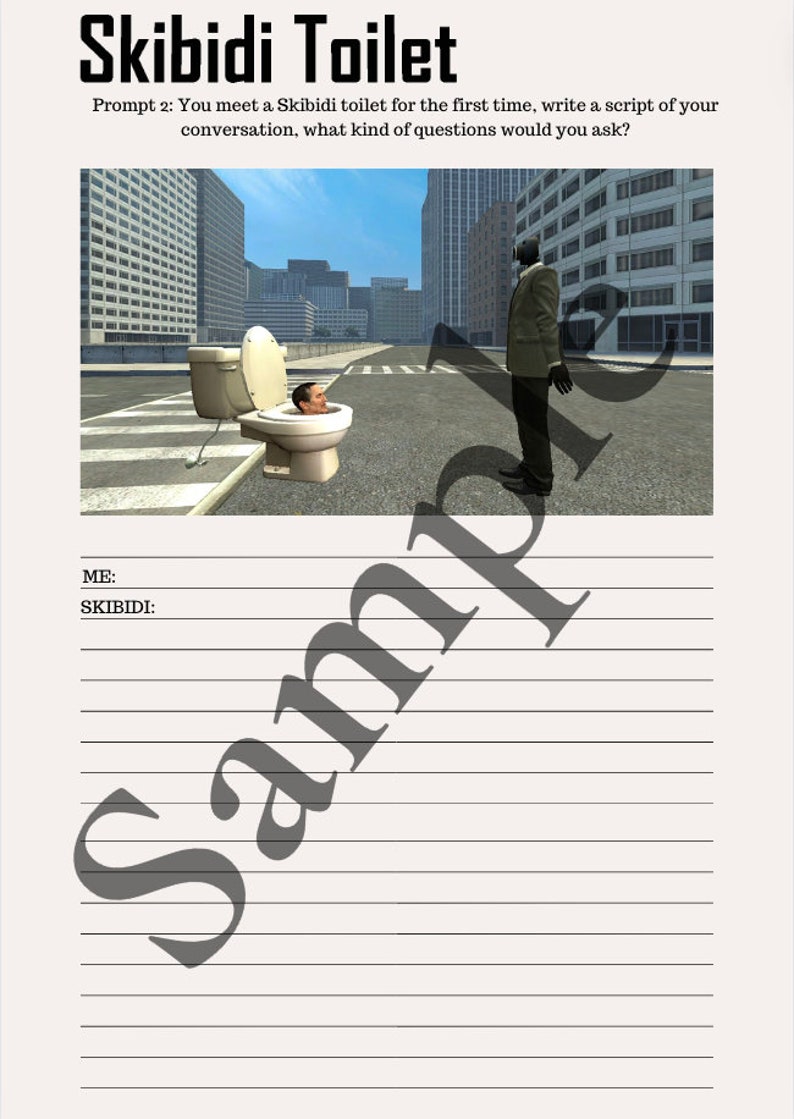 Skibidi Toilet Writing Bundle - Etsy
