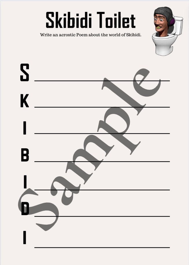 Skibidi Toilet Writing Bundle - Etsy