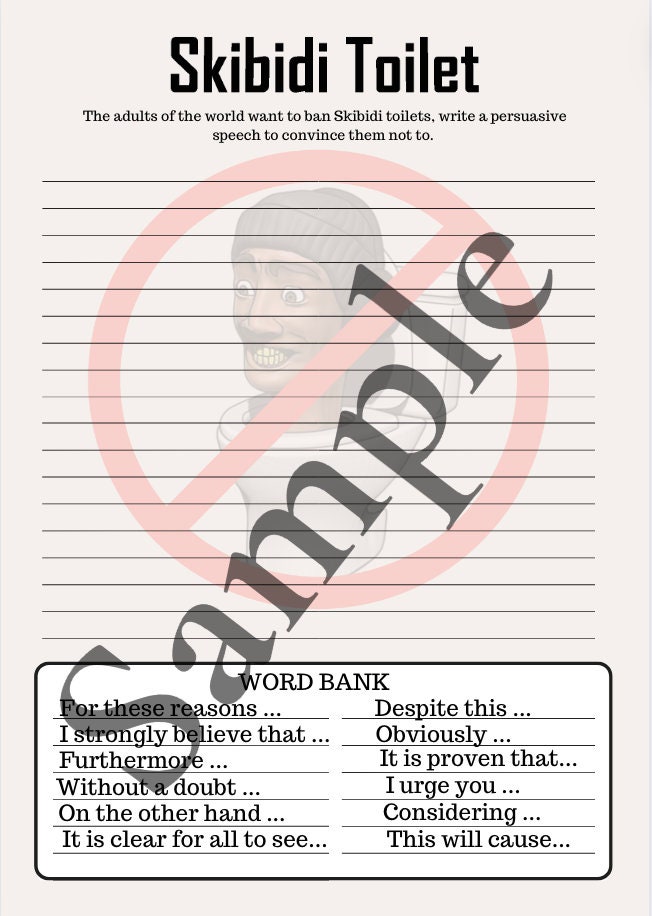 Skibidi Toilet Writing Bundle - Etsy