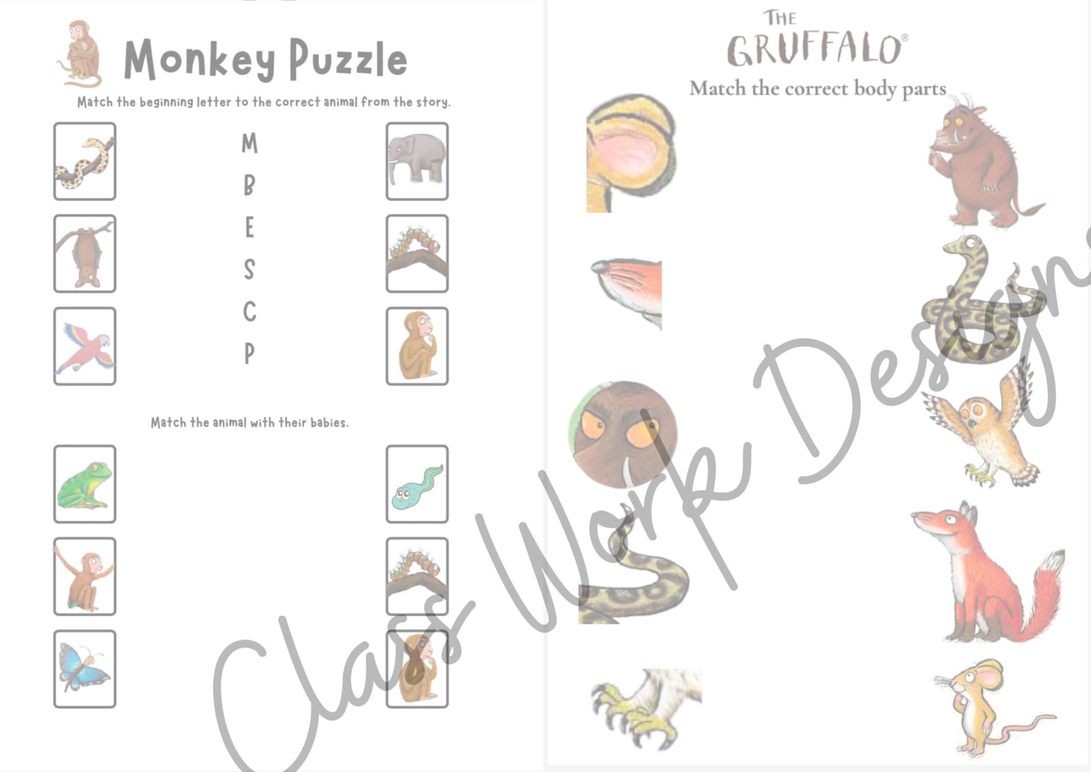 Julia Donaldson Activity Worksheet Bundle - Etsy