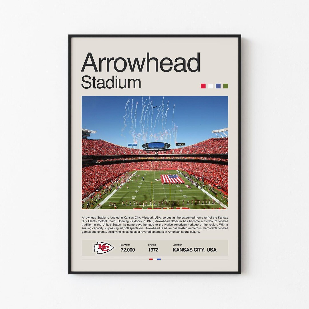 Arrowhead Stadium Poster ,kansas City Chiefs Print,sports Bedroom ...