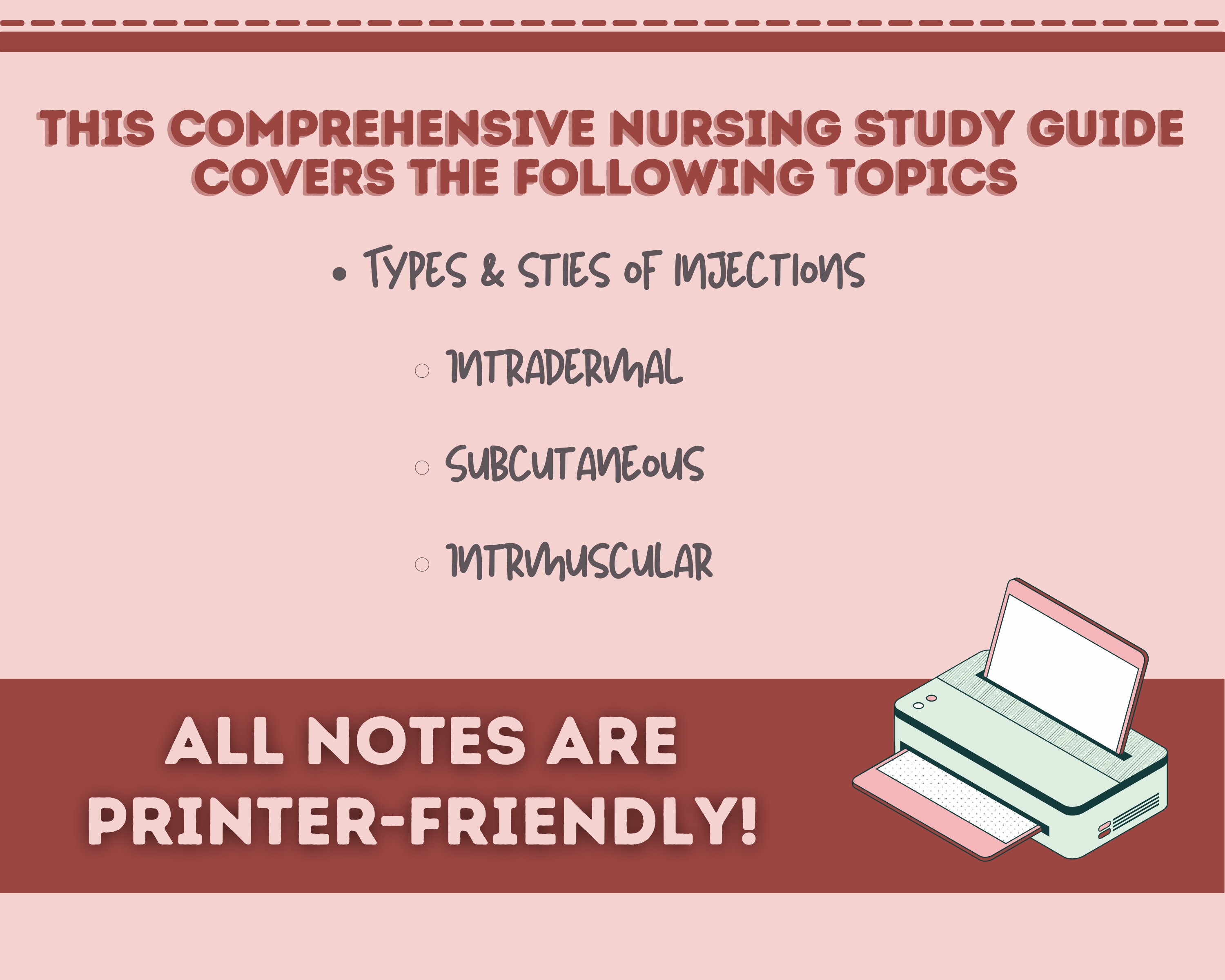 Types & Sites Injection Cheat Sheet Nurse Study Note Guide | Etsy Israel Types & Sites Injection Cheat Sheet Nurse Study Note Guide | Etsy Israel