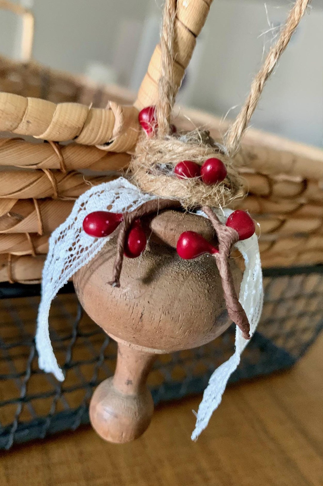 Wood Finial Ornaments - Set of 2 - Etsy