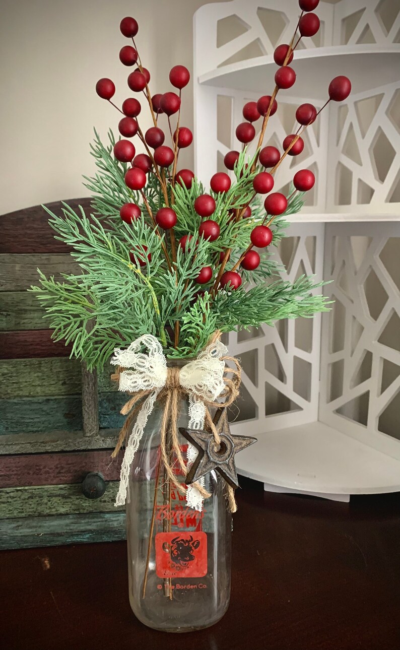 Bordens Milk Jar Christmas Arrangement - Etsy