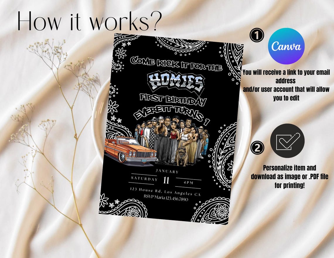 EDITABLE Homies Birthday Invitations, Homies Birthday Party, Homies ...