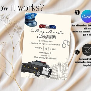 EDITABLE Police Invitation Police Birthday Invitation Police Officer ...