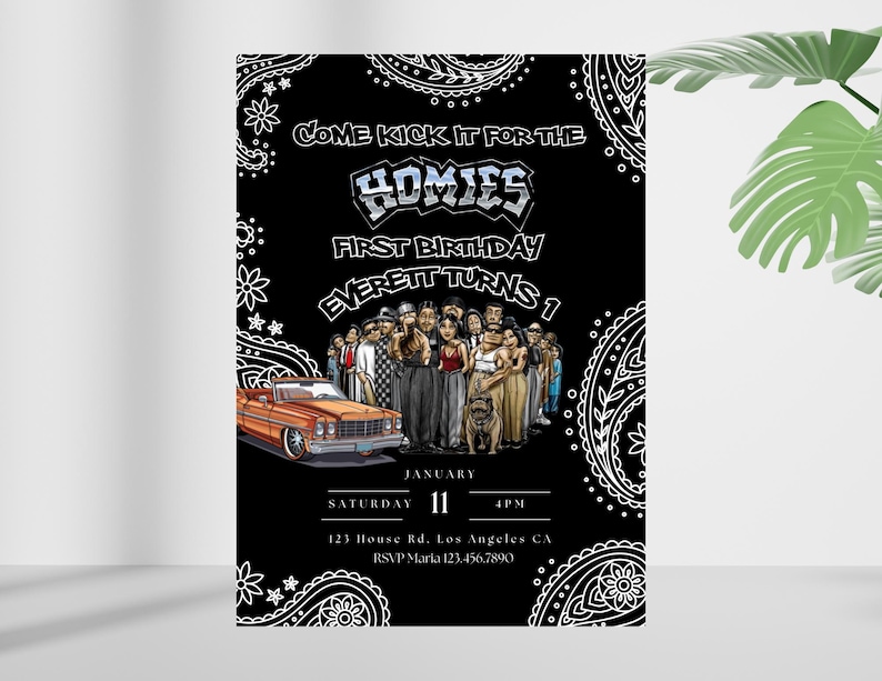 EDITABLE Homies Birthday Invitations, Homies Birthday Party, Homies ...