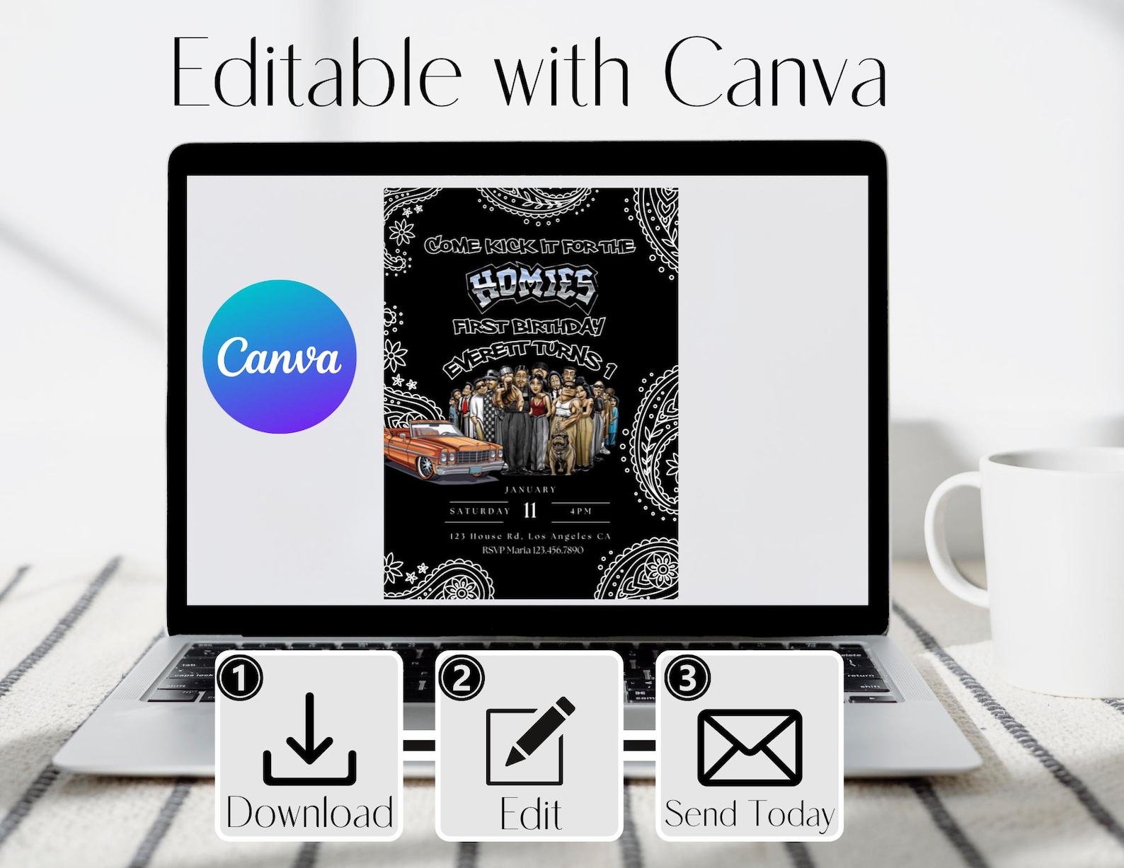 EDITABLE Homies Birthday Invitations, Homies Birthday Party, Homies ...