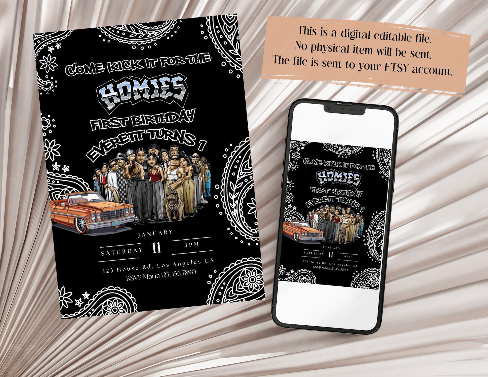 EDITABLE Homies Birthday Invitations, Homies Birthday Party, Homies ...