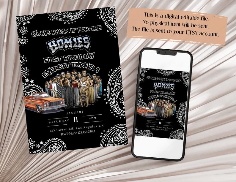 EDITABLE Homies Birthday Invitations, Homies Birthday Party, Homies ...