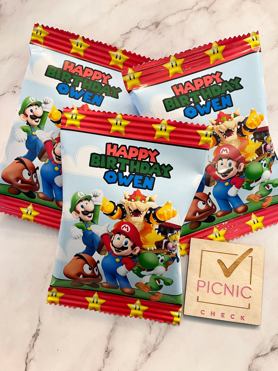 Filled Mario Customized Chip Bags/ Mario Chip Bags/ Mario / Super Mario ...