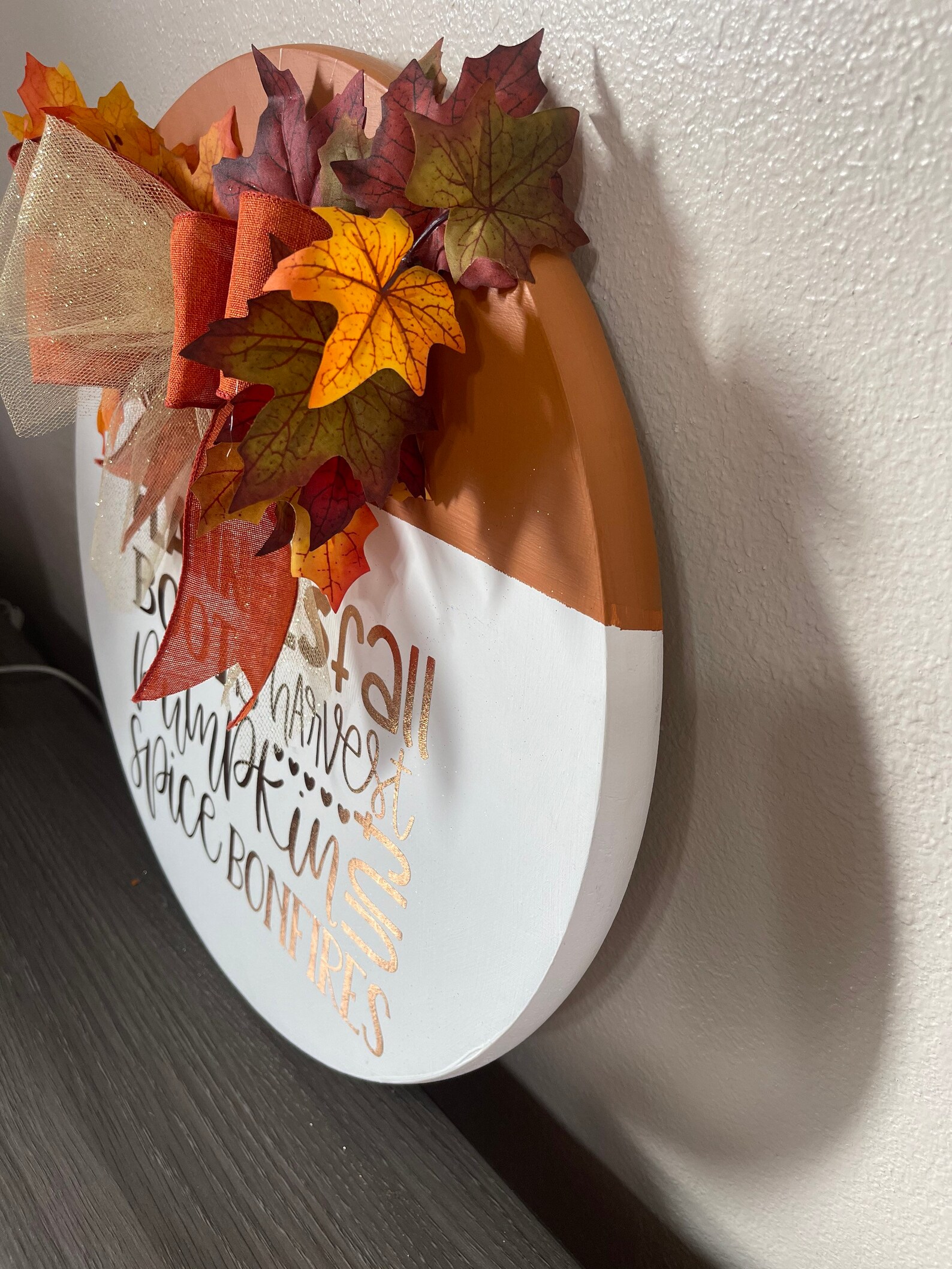 Fall Round Wood Sign - Fall Decor - Door Hanger - Handmade Wood Sign - Etsy