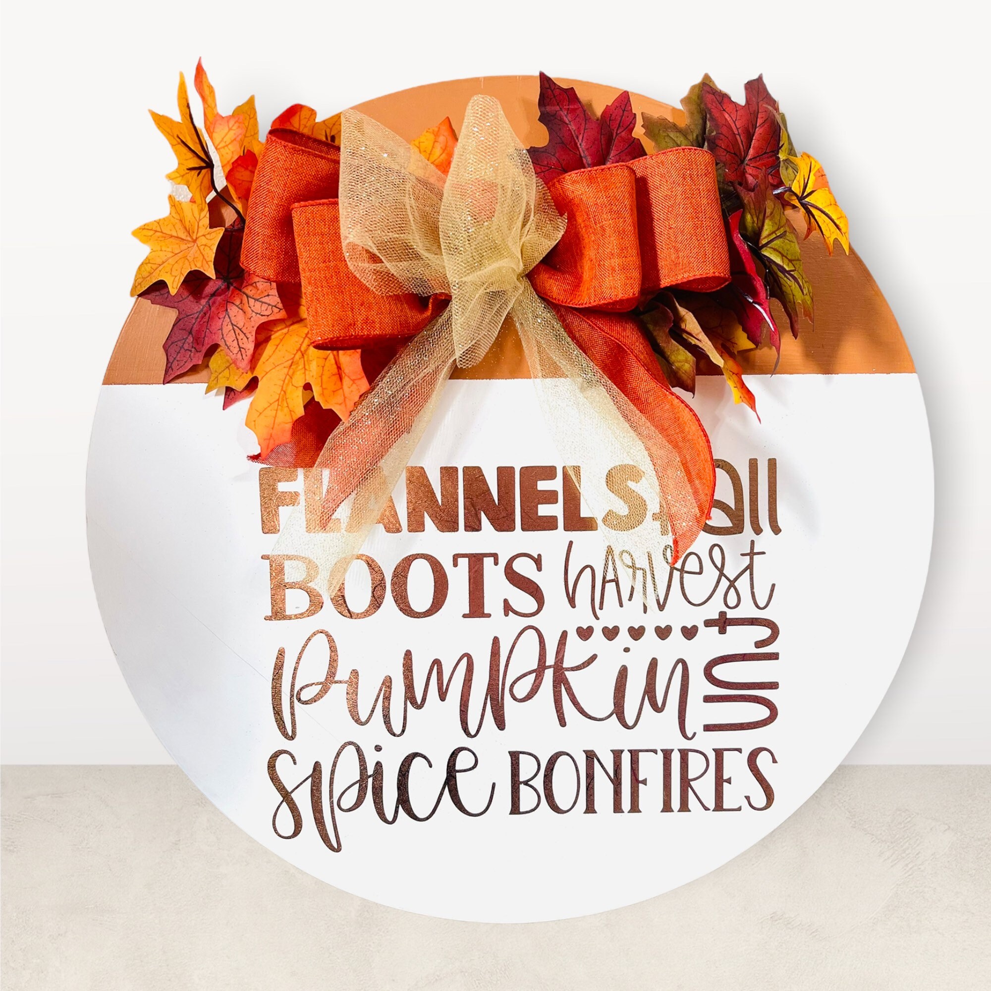Fall Round Wood Sign - Fall Decor - Door Hanger - Handmade Wood Sign - Etsy