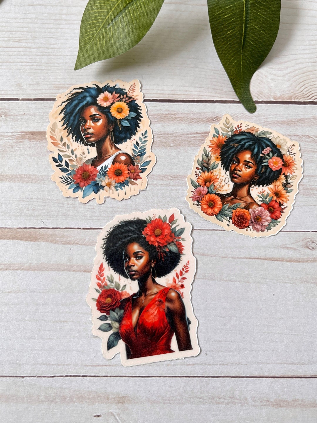 Black Girl Stickers, Melanin Vinyl Sticker, Stickers for Black Women ...