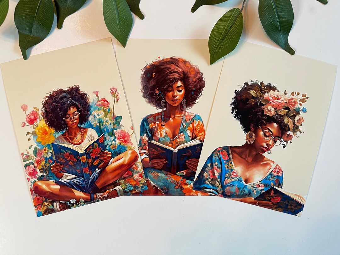 African American Art Prints, 5x7 Wall Art Decor, Black Women Art ...