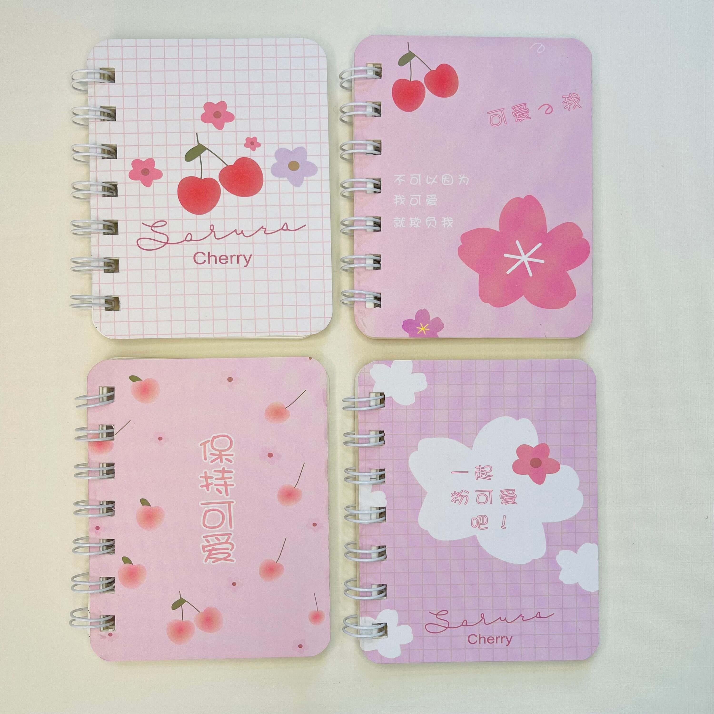 Cute Mini Spiral Notebook Kawaii Notepad Cherry Themed - Etsy