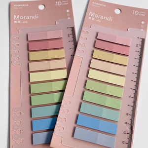 200 Sheets Sticky Notes Set With Ruler Sticky Tabs Morandi - Etsy