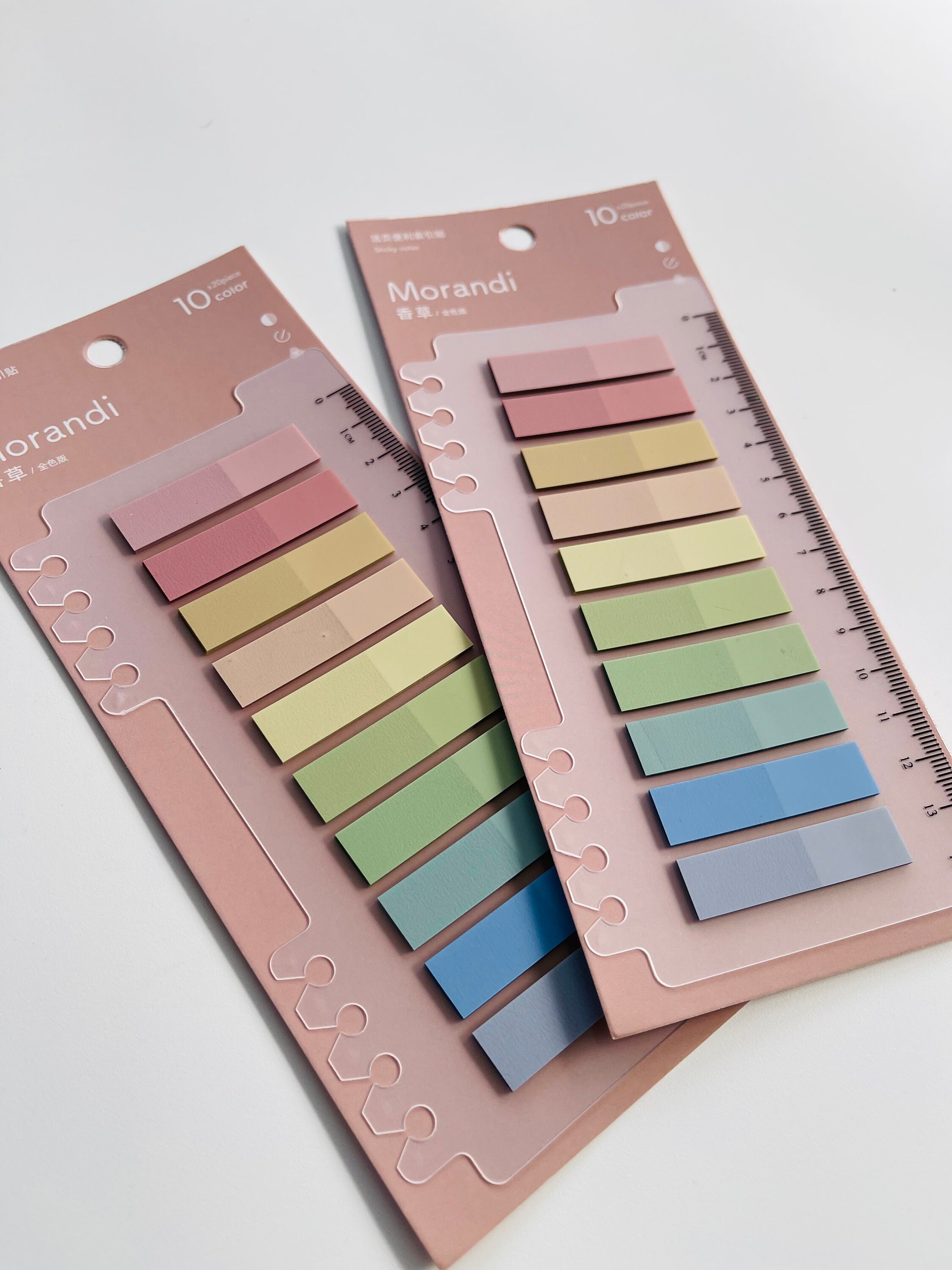 200 Sheets Sticky Notes Set With Ruler Sticky Tabs Morandi - Etsy