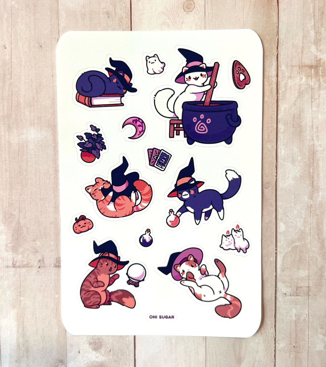 Witchy Cats | Cute Fall Halloween Sticker | 14 Glossy Stickers | Great ...