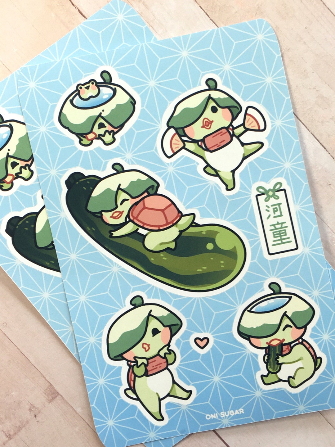 Kawaii Kappa Sticker Sheet | Glossy | Great for Planners, Laptop, Phone ...