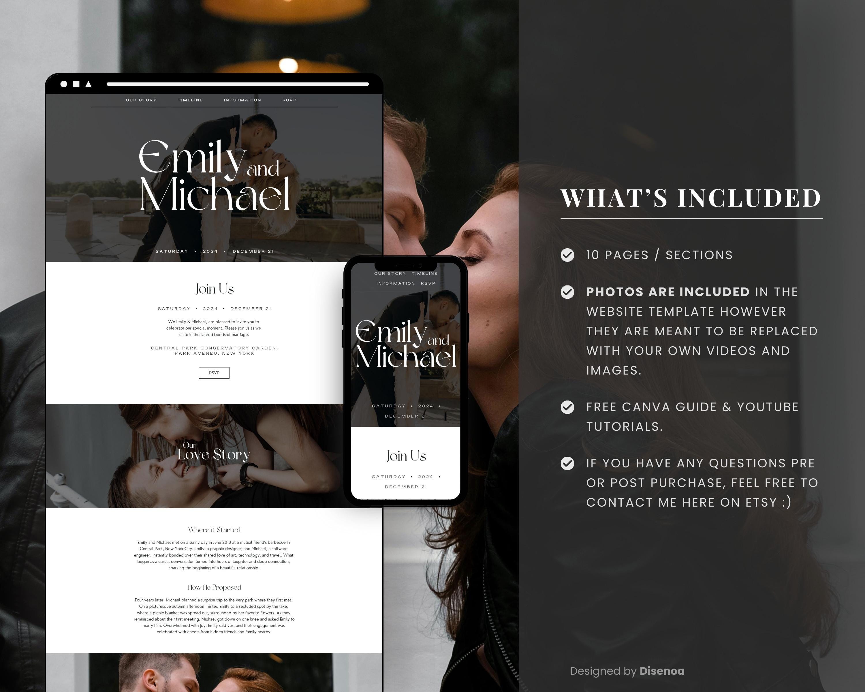 Canva Wedding Website Template, Digital Invitation, Online RSVP ...