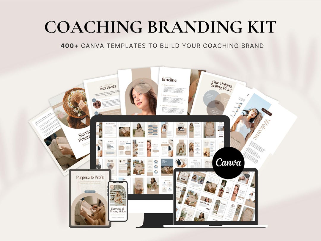 Coaching Branding Kit: 400+ Canva Templates - Etsy