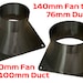 Wind Simulator 140mm/120mm Fan to 100mm/76mm Reducer Adaptor for Sim ...