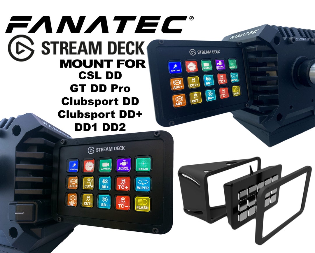 Stream Deck Mount for Fanatec Direct Drive Bases Clubsport, Clubsport+ ...