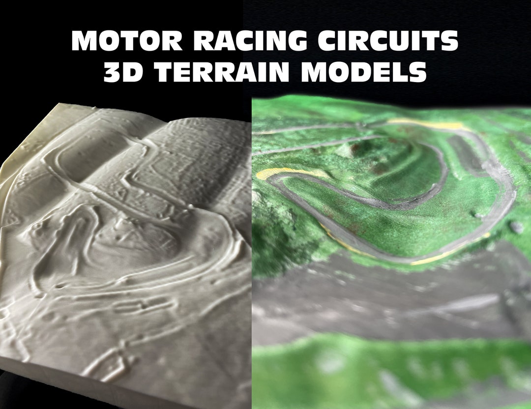 3D Terrain Model of Motor Racing Circuits Brands Hatch, Laguna Seca - Etsy
