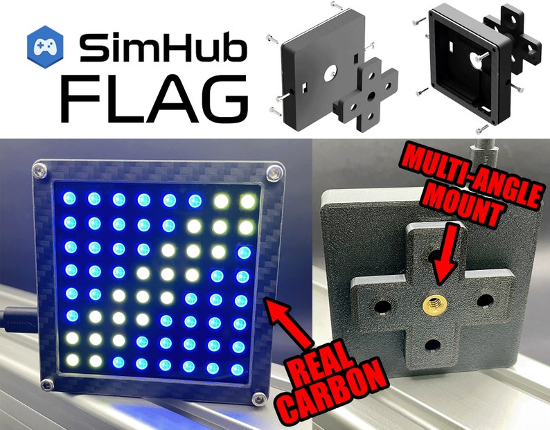 64 LED RGB Matrix for Sim Racing Flags and Gear Indicator - for Simhub, Similar to Iflag - Etsy