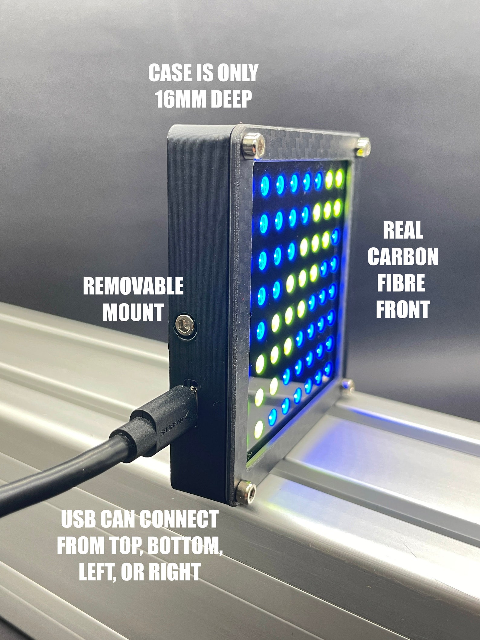64 LED RGB Matrix for Sim Racing Flags and Gear Indicator - for Simhub ...