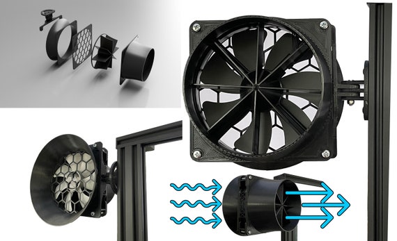 Wind Simulator 140mm Fan Air Straightener for Sim Racing - Etsy Wind Simulator 140mm Fan Air Straightener for Sim Racing - Etsy