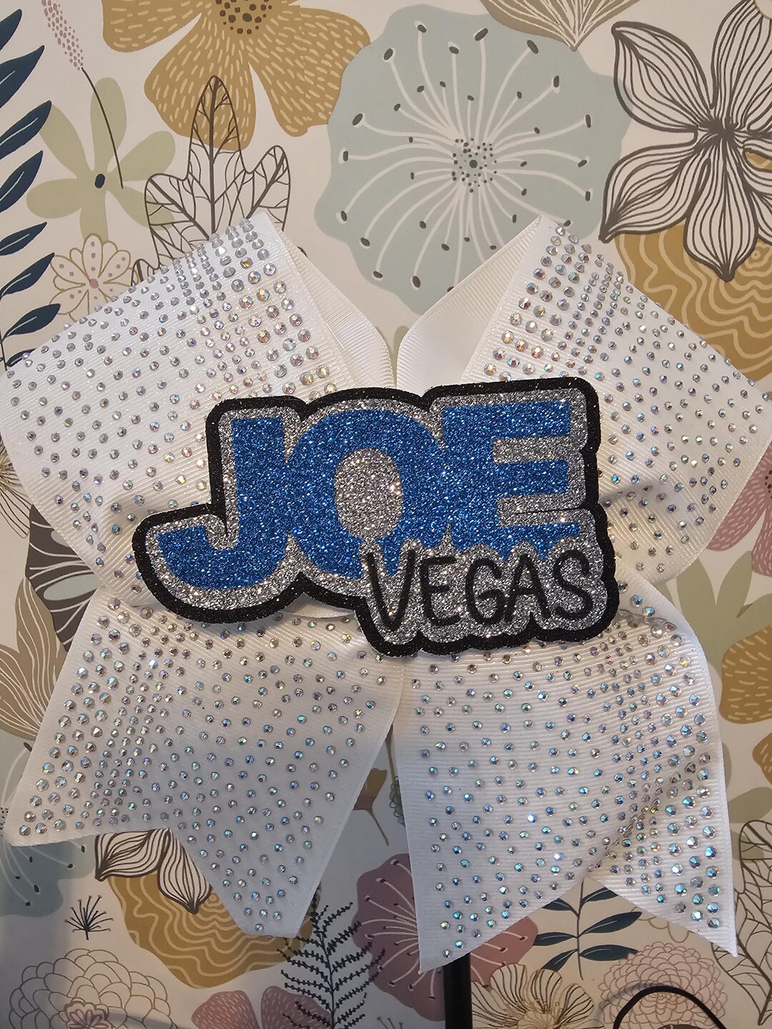 Joe NKOTB Inspired Vegas Glitter Cheer Bow With Rhinestones - Etsy
