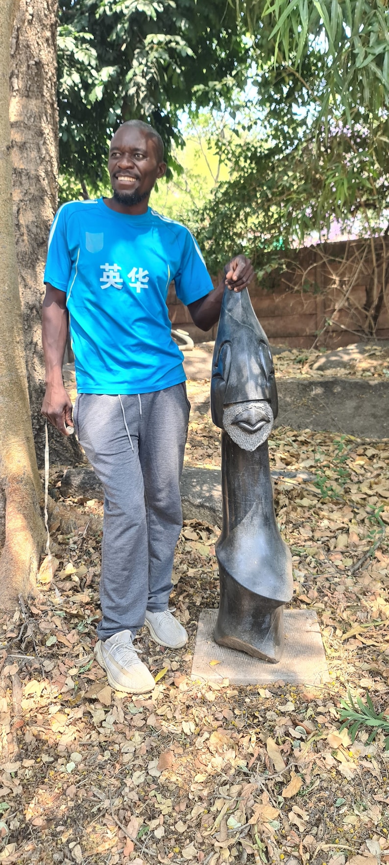 Shona Art, the Old Man Sculpture on Springstone Rock Carved by Jorum ...