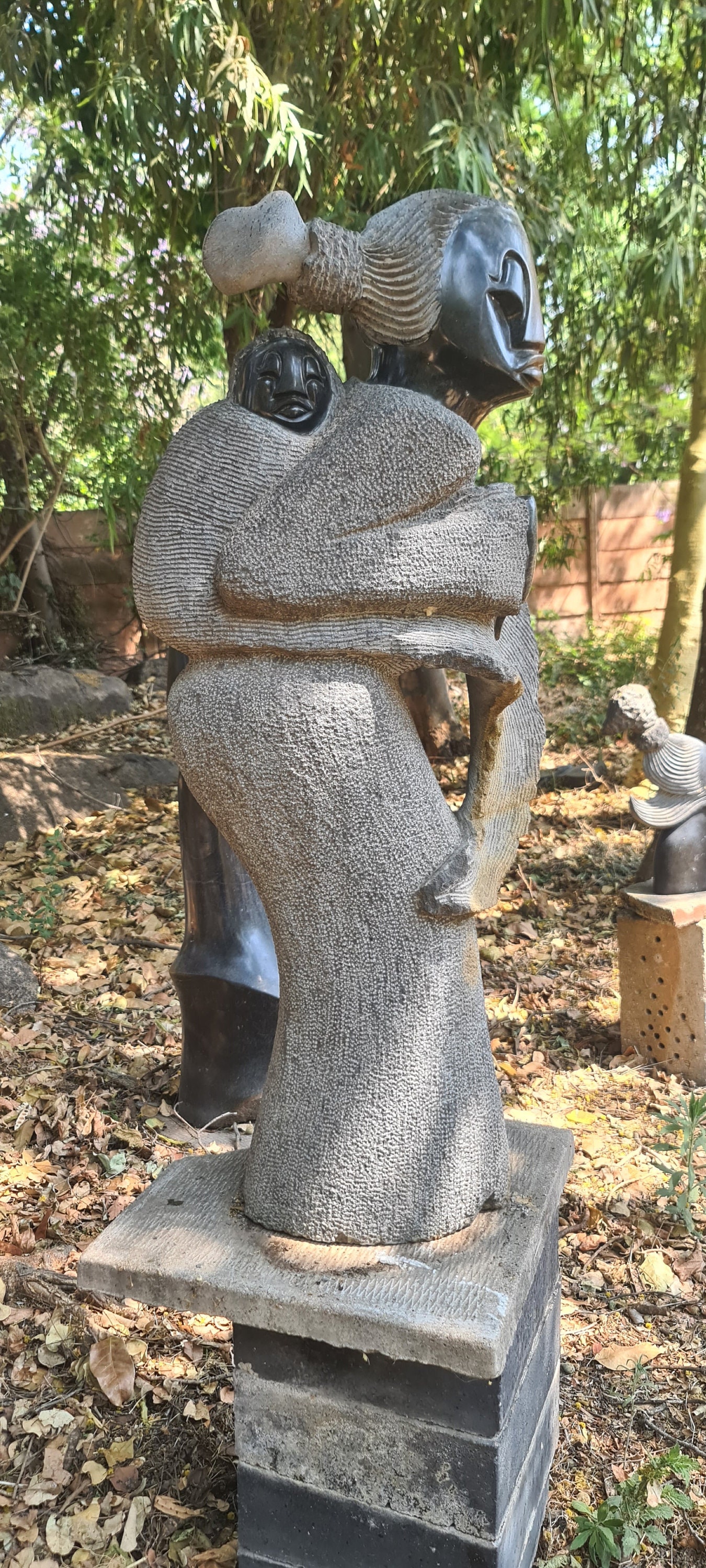 Mother and Daughter Sculpture on Springstone Rock Carved by Jorum - Etsy