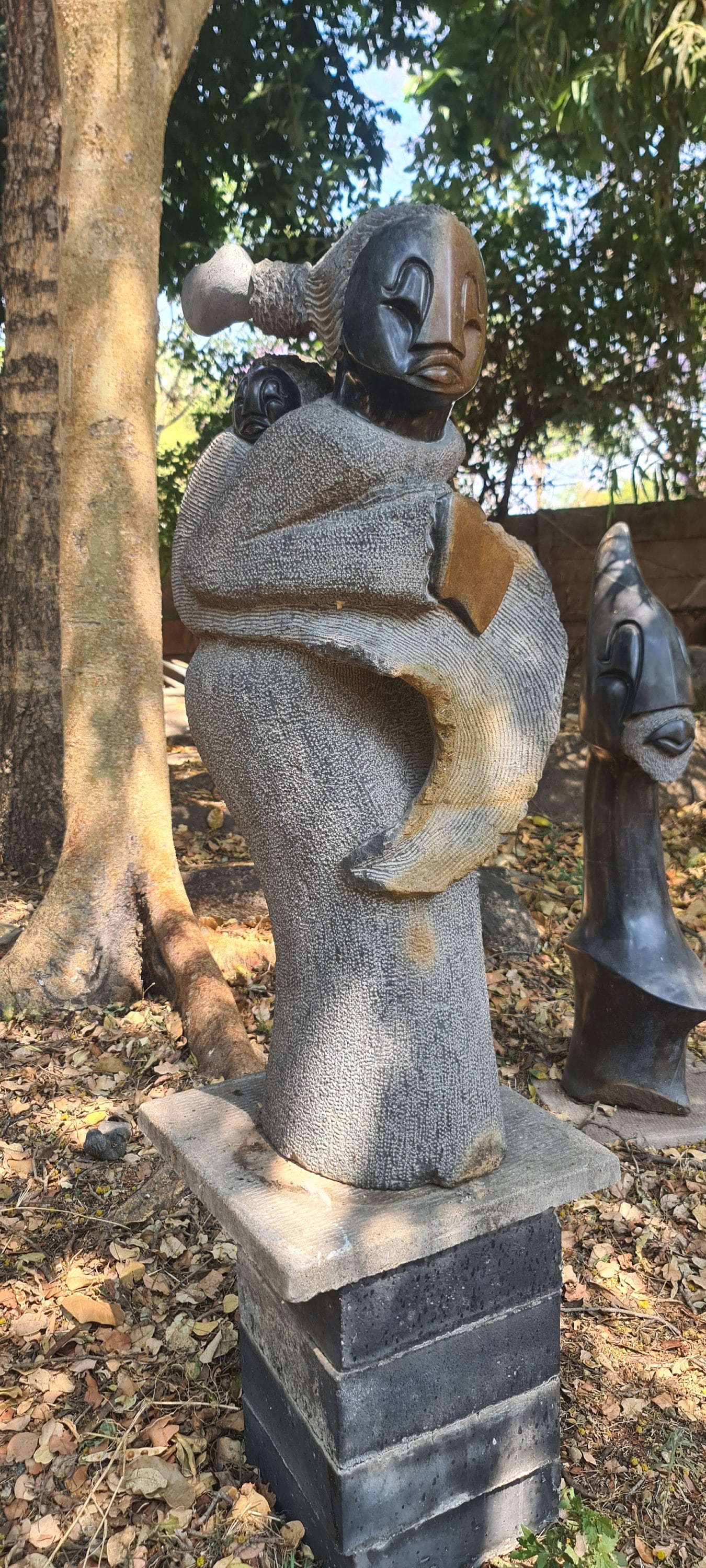 Mother and Daughter Sculpture on Springstone Rock Carved by Jorum - Etsy