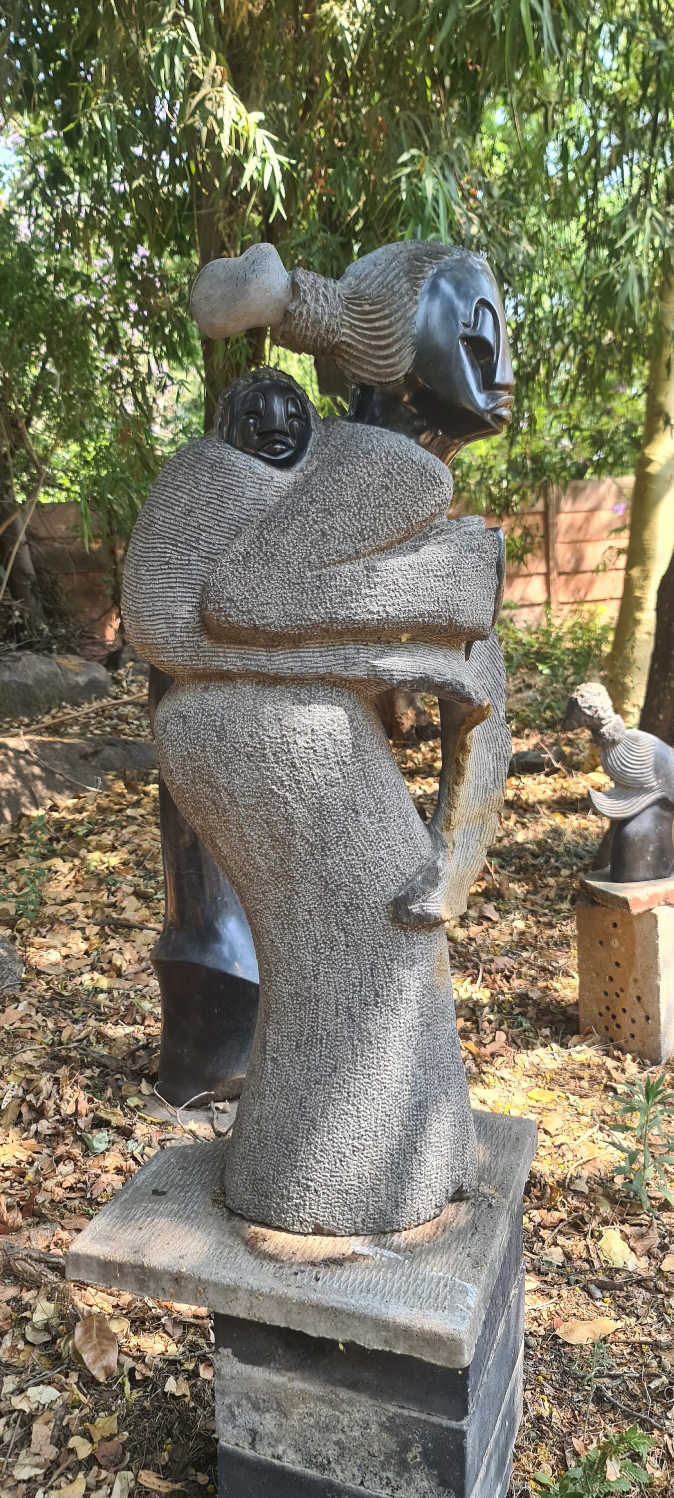 Mother and Daughter Sculpture on Springstone Rock Carved by Jorum - Etsy